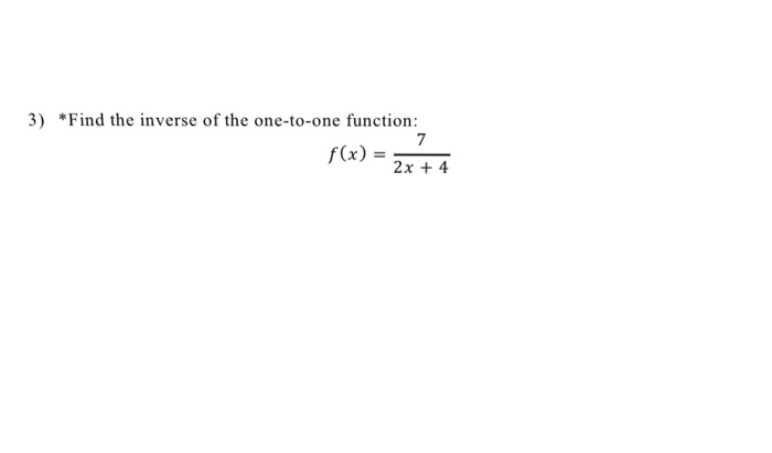 Solved Find the inverse of the one-to-one function: f(x) = | Chegg.com