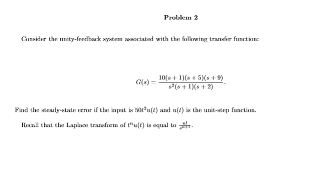 Solved Consider the unity-feedback system associated with | Chegg.com