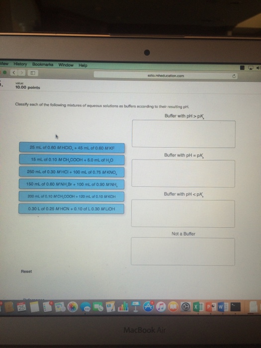 Solved Classify each of the following mixtures of aqueous | Chegg.com