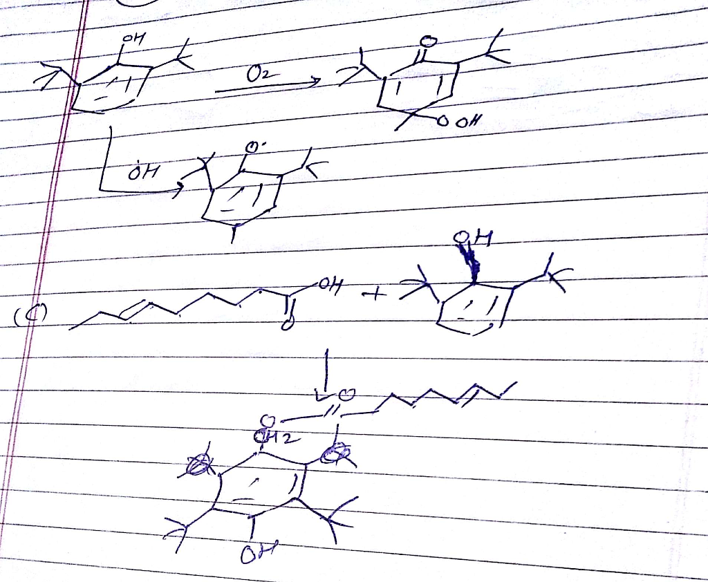 The structure of the synthetic antioxidant BHT is shown on the right ...