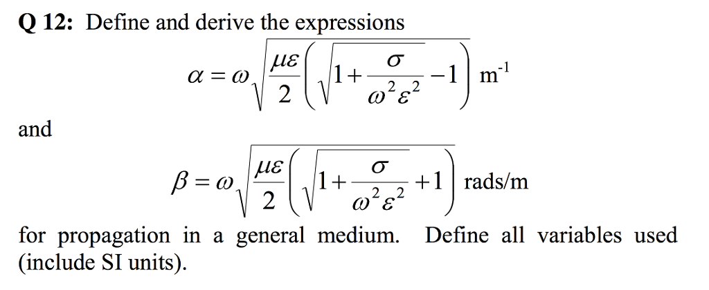 Solved Q 12: Define and derive the expressions με 2 -1 and | Chegg.com