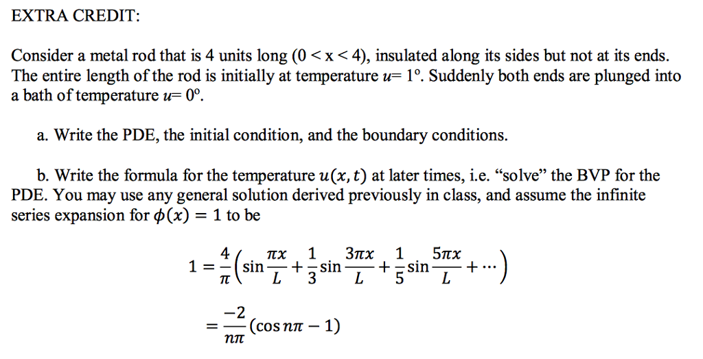 Solved Consider a metal rod that is 4 units long (0