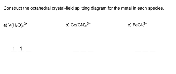 Solved Construct the octahedral crystal-field splitting | Chegg.com