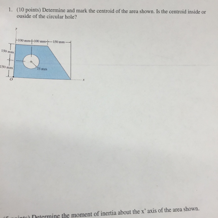 Solved Determine and mark the centroid of the area shown. Is | Chegg.com