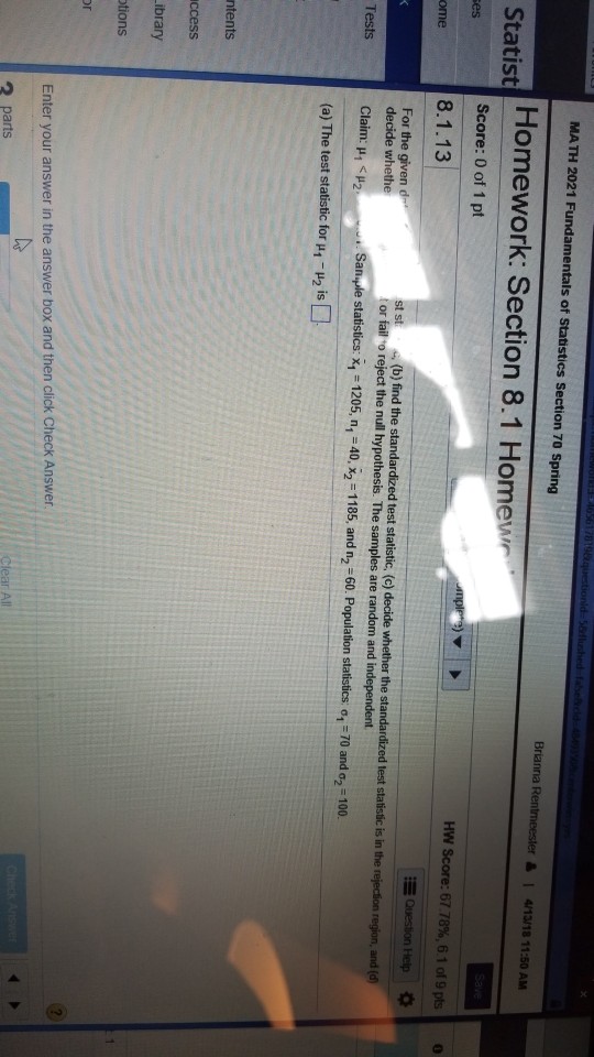 Solved MATH 2021 Fundamentals of Statistics Section 70 | Chegg.com