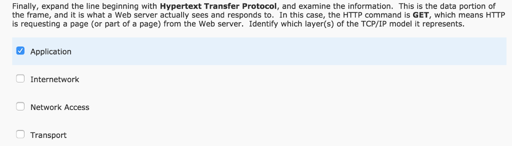 Solved The instruction was to run wireshark on the website: | Chegg.com