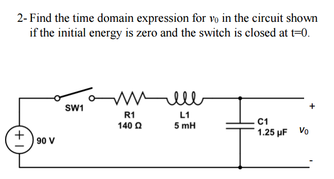 Solved Find the time domain expression for vo in the circuit | Chegg.com