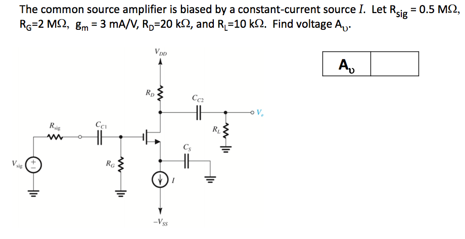 Solved The common source amplifier is biased by a | Chegg.com