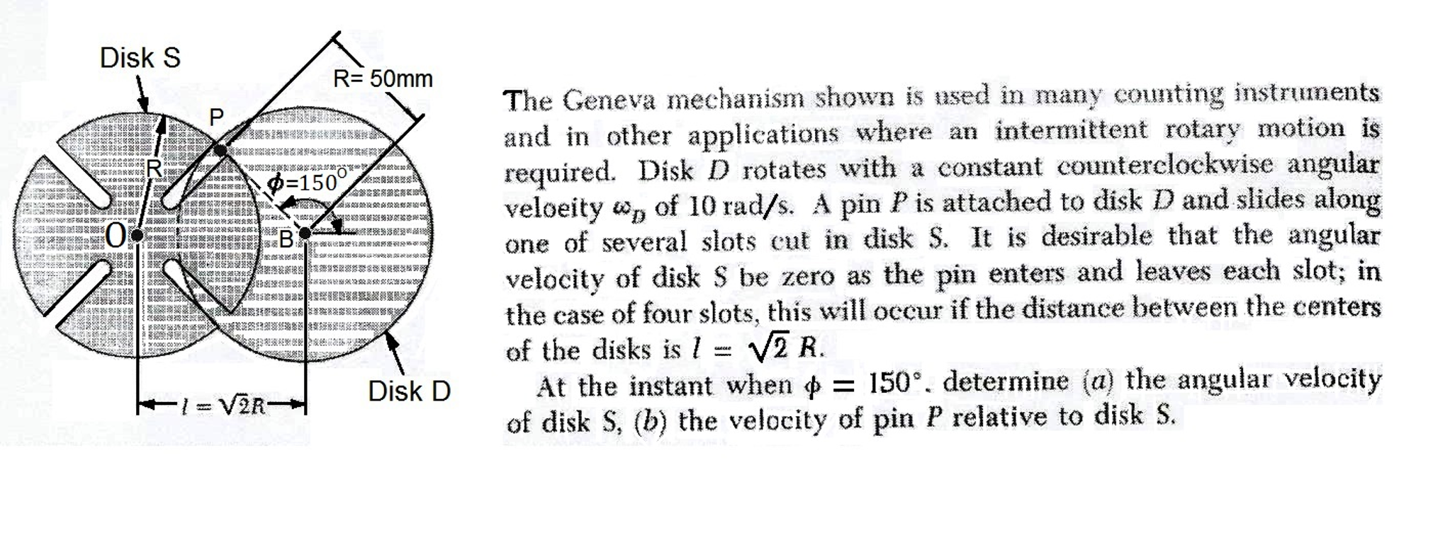 Solved The Geneva mechanism shown is used in many counting | Chegg.com