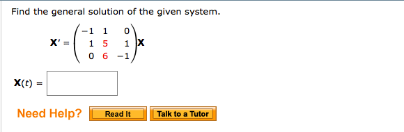 Solved: Find The General Solution Of The Given System. X' ... | Chegg.com