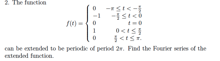 Solved The function f(t).= can be extended to be periodic | Chegg.com