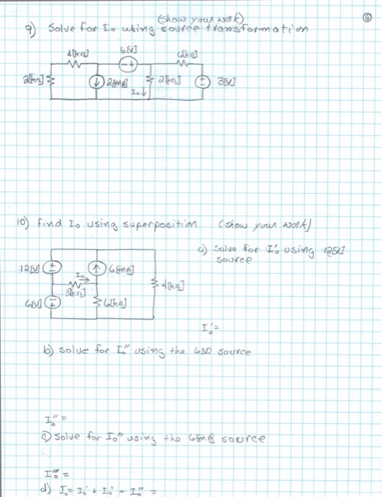 Solved Solve for I_o using source transformation Find I_o | Chegg.com