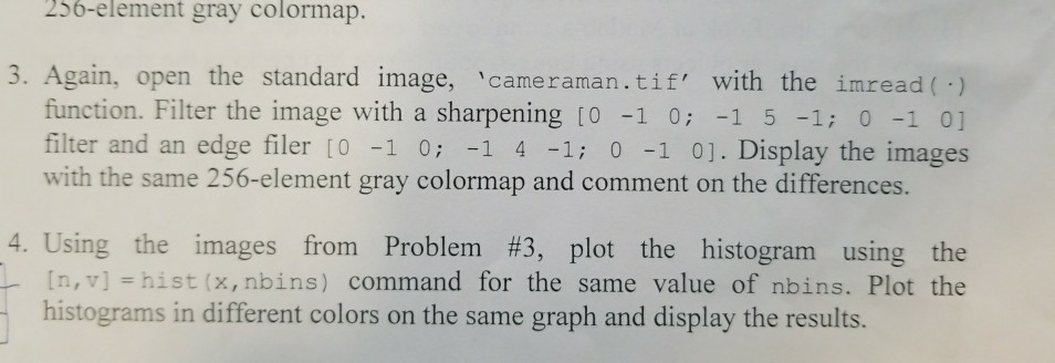 Solved 236-element gray colormap. 3. Again, open the | Chegg.com
