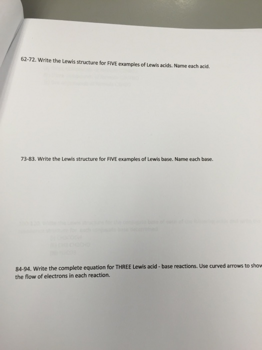 Solved Write the Lewis structure for FIVE examples of Lewis | Chegg.com