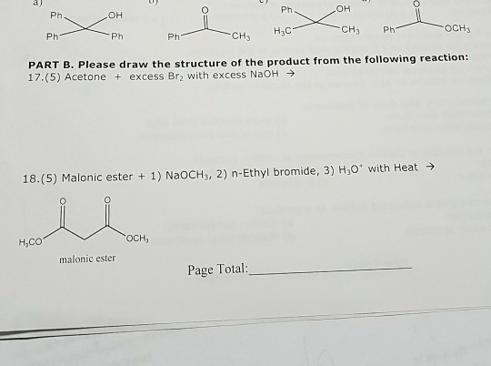 Solved Ph OH Ph OH Ph CH3 H3C CH3 Ph OCH3 Ph PART B. Please | Chegg.com