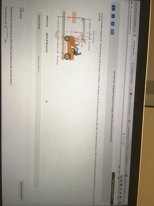 Solved A load of lumber weighing W = 25 kN is being raised | Chegg.com Solved A load of lumber weighing W = 25 kN is being raised | Chegg.com