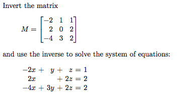 Solved Invert the matrix and use the inverse to solve the | Chegg.com