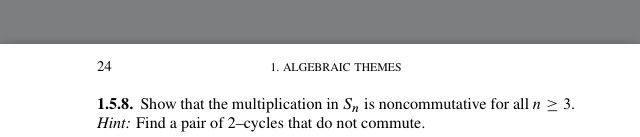 Solved Show that the multiplication in S_n is noncommutative | Chegg.com