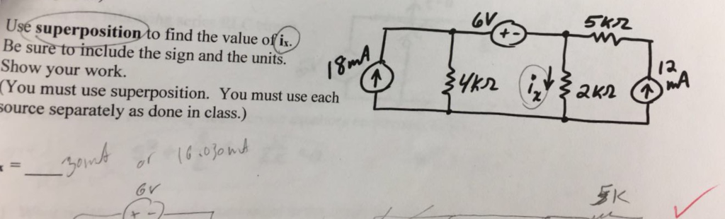 Solved Use superposition to find the value of ix Be sure | Chegg.com
