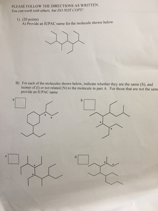 Solved PLEASE FOLLOW THE DIRECTIONS AS WRITTEN You can work | Chegg.com