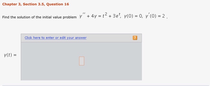 Solved Find the solution of the initial value problem y" + | Chegg.com