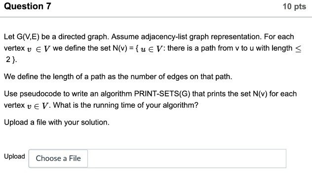 Solved Question 6 10 pts Consider the graph G below. Apply | Chegg.com