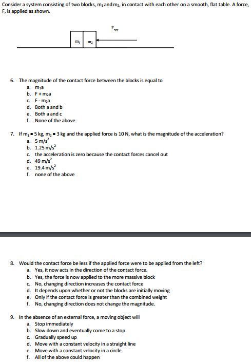 Solved Consider a system consisting of two blocks, m_1 and | Chegg.com