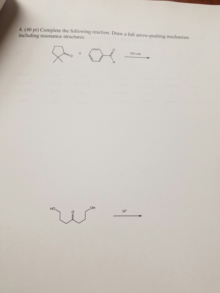 Solved Complete the following reaction. Draw a full | Chegg.com