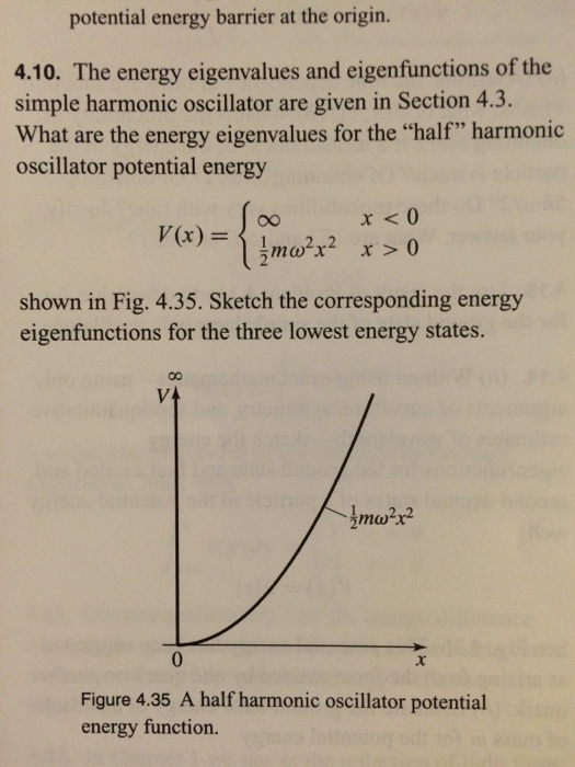 Solved The energy eigenvalues and eigenfunctions of the | Chegg.com