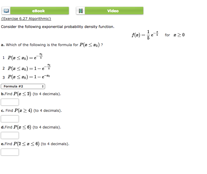 Solved eBook Video Consider the following exponential | Chegg.com