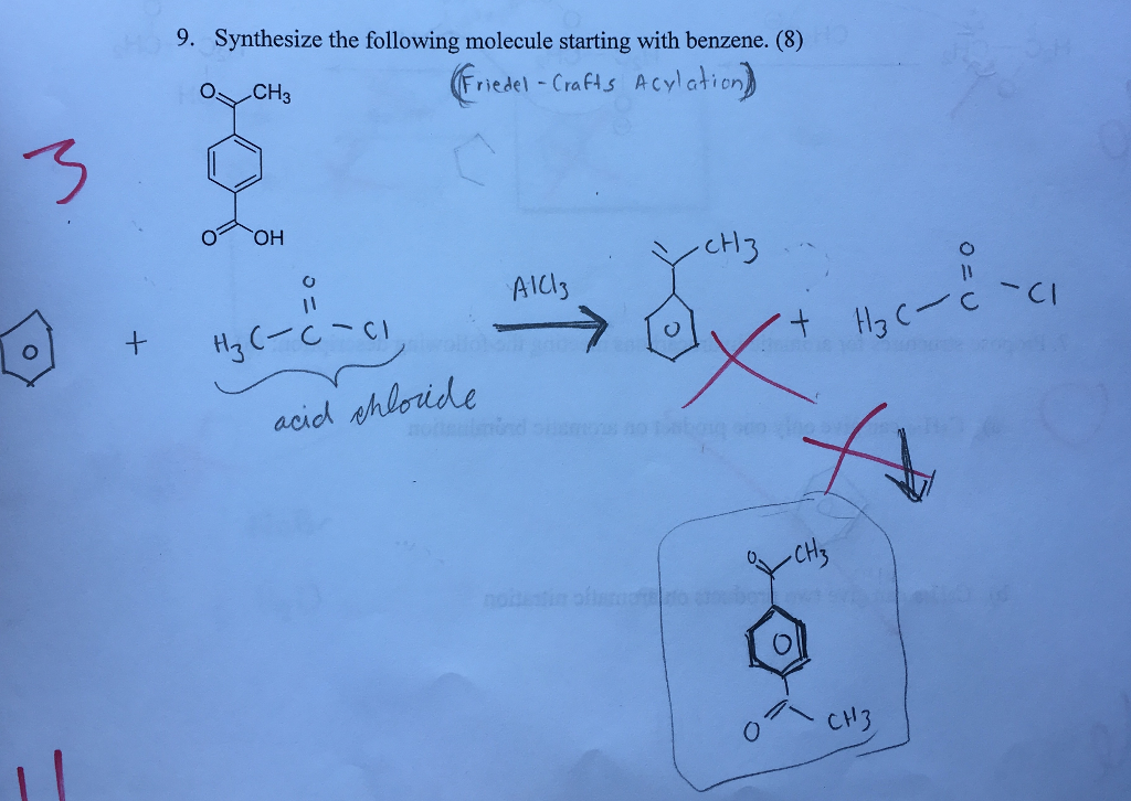 Solved 9. Synthesize the following molecule starting with | Chegg.com
