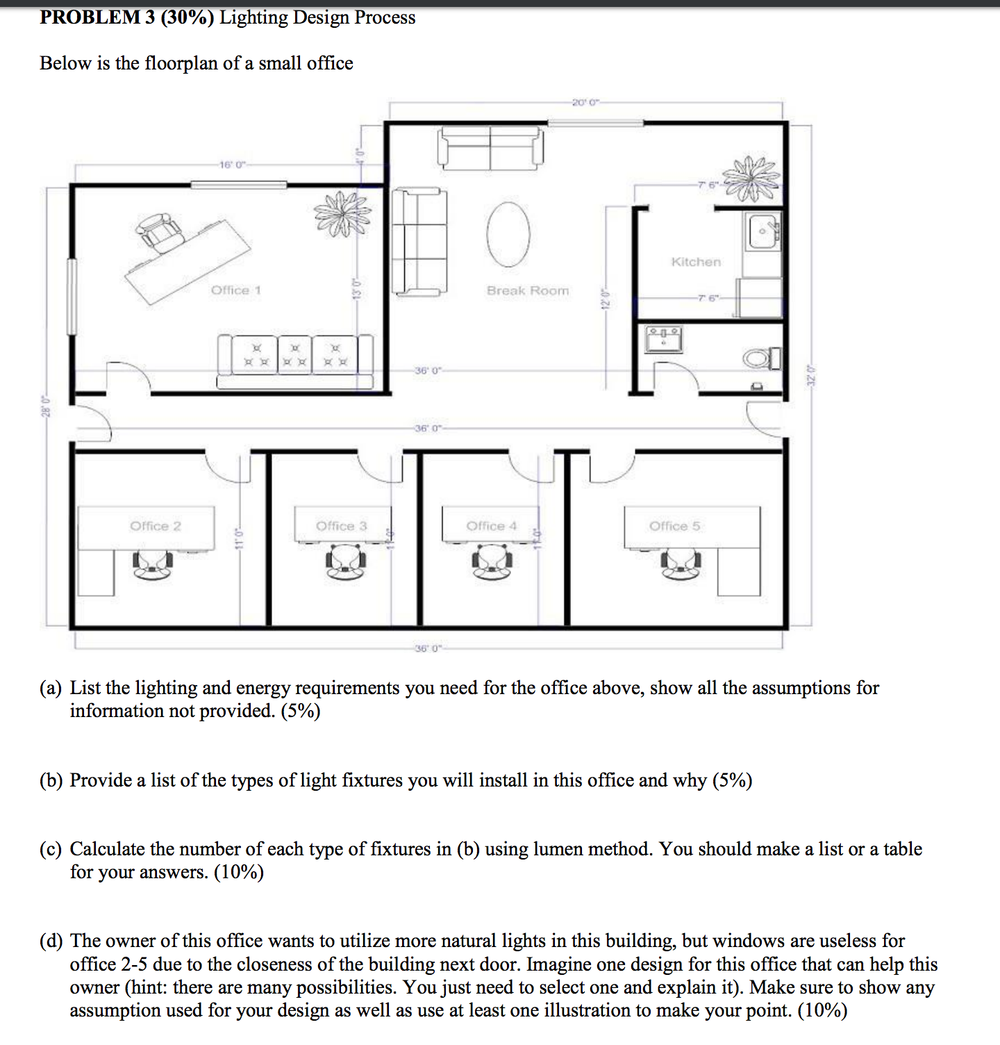 Lighting Design Process Below is the floor plan of a | Chegg.com