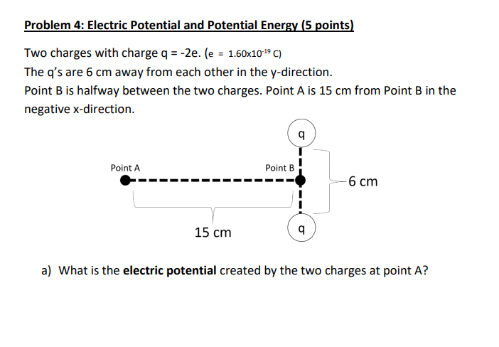 Solved Problem 4: Electric Potential and Potential Energy (5 | Chegg.com