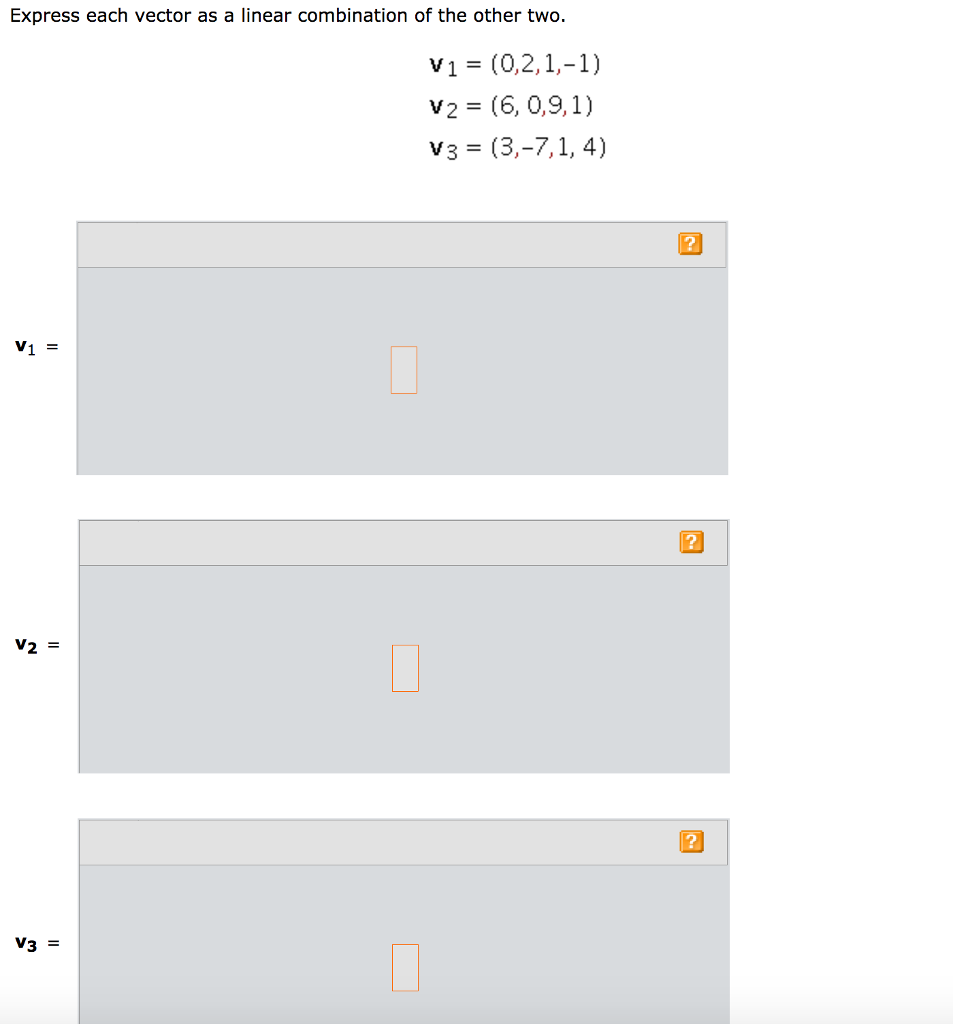 Solved Express each vector as a linear combination of the | Chegg.com