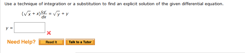 Solved Use a technique of integration or a substitution to | Chegg.com