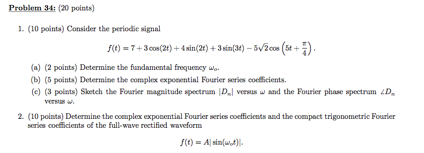 Solved Problem 34: 1. (10 points) Consider the periodic | Chegg.com