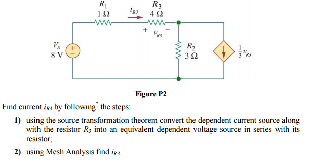 Solved Find current iR3 by following the steps: using the | Chegg.com