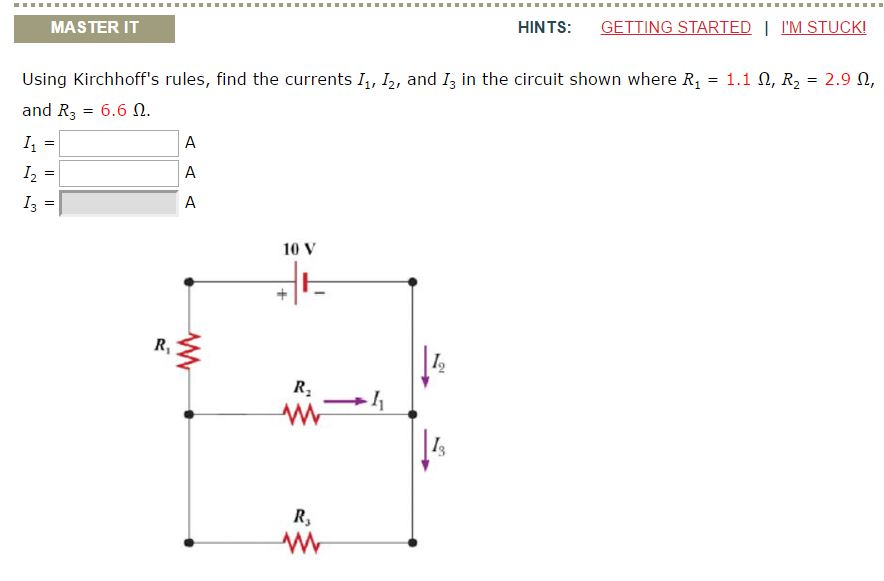 Solved Using Kirchhoff's rules, find the currents I_1, I_2, | Chegg.com