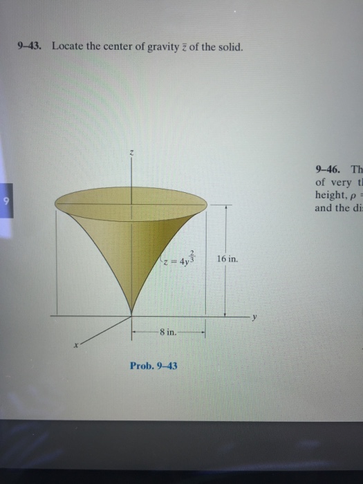 Solved Locate the center of gravity zbar of the solid. | Chegg.com