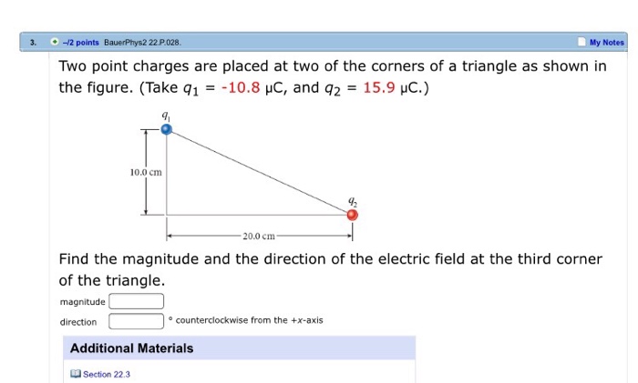 Solved Two point charges are placed at two of the corners of | Chegg.com