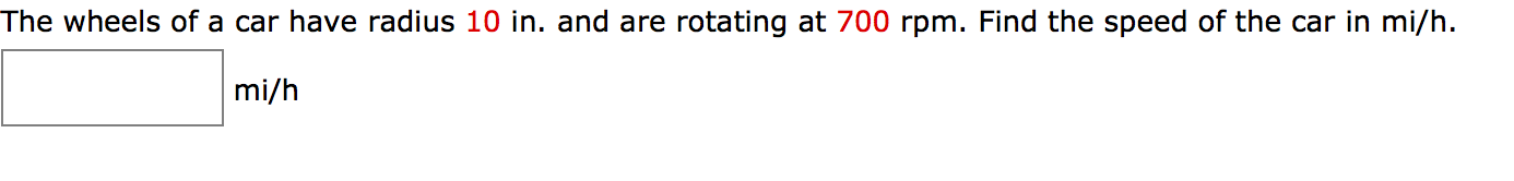 Solved The wheels of a car have radius 10 in. and are | Chegg.com