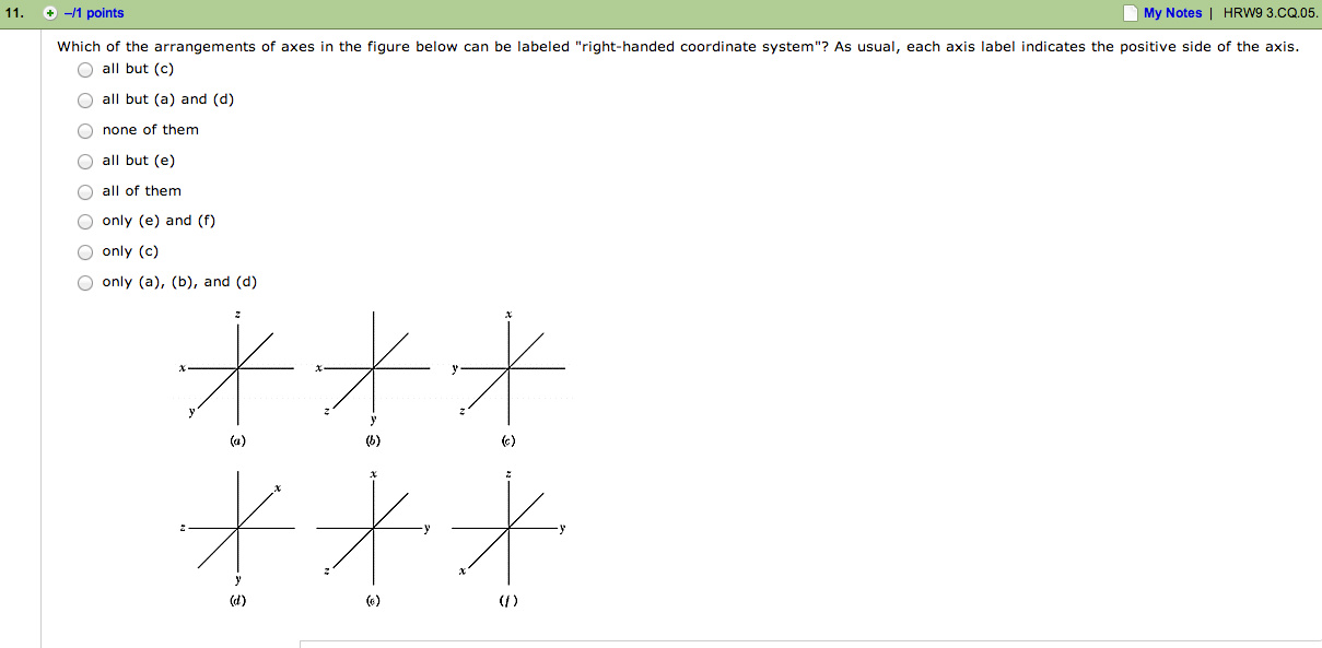Solved Which of the arrangements of axes in the figure below | Chegg.com