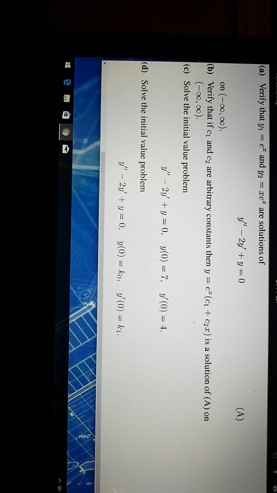 Solved (a) Verify that Y1 = ex and y2 = xex are solutions of | Chegg.com