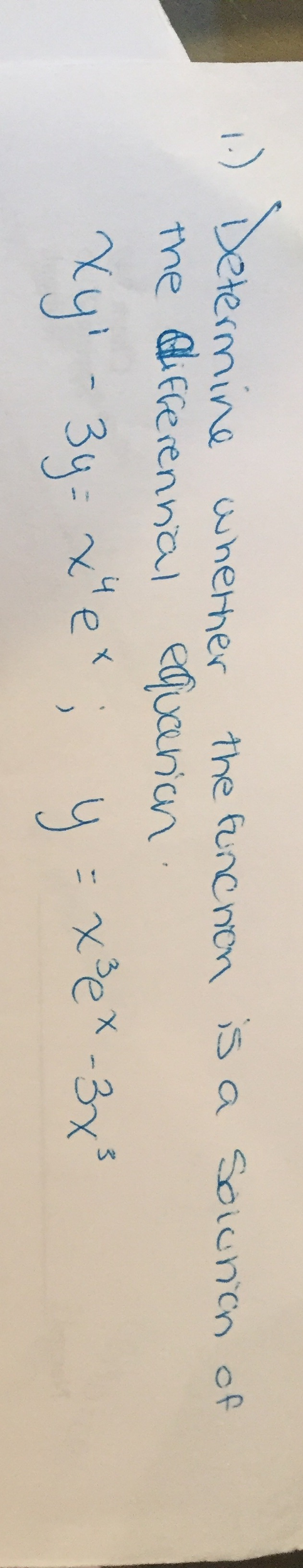 Determine whether the function is a solution of the | Chegg.com