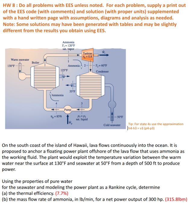 Solved HW 8:Do all problems with EES unless noted. For each | Chegg.com
