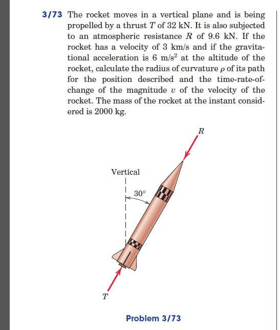 The rocket moves in a vertical plane and is being | Chegg.com