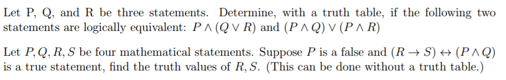 Solved Let P, Q, and R be three statements. Determine, with | Chegg.com