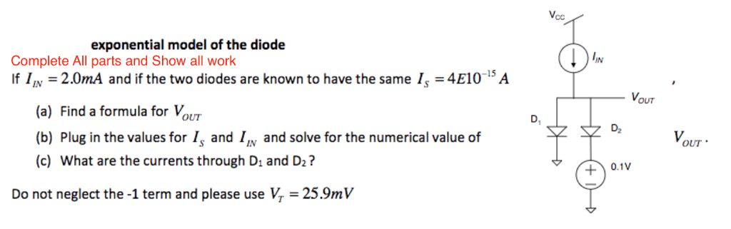 Solved co exponential model of the diode IN Complete All | Chegg.com