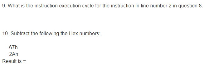 Solved What is the instruction execution cycle for the | Chegg.com
