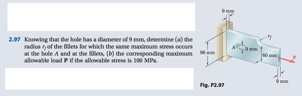 Solved Knowing that the hole has a diameter of 9 mm, | Chegg.com